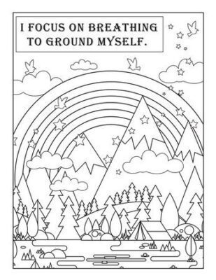 Mindful Nature Affirmations Colouring Pages - MindfulNatureNut
