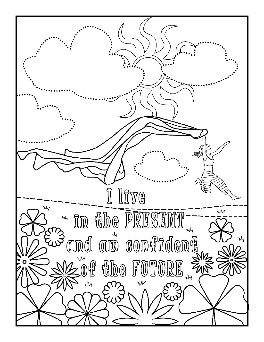 Mindful Nature Affirmations Colouring Pages - MindfulNatureNut