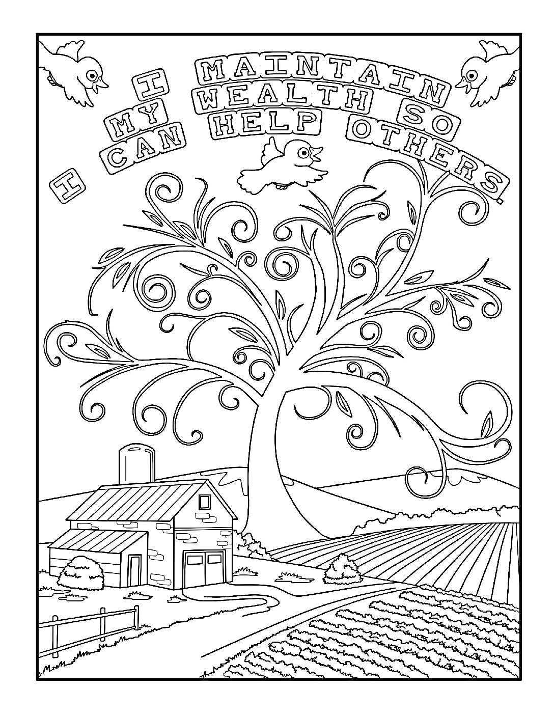 Mindful Nature Affirmations Colouring Pages - MindfulNatureNut