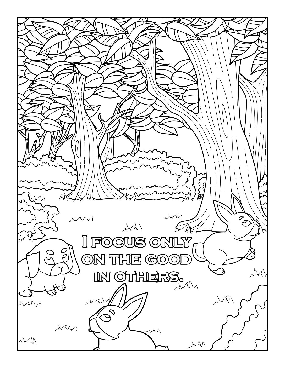 Mindful Nature Affirmations Colouring Pages - MindfulNatureNut